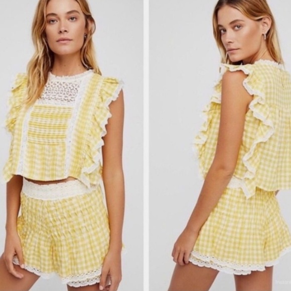 Free People | Other | Free People 2piece Tessa Shortie Set New | Poshmark
